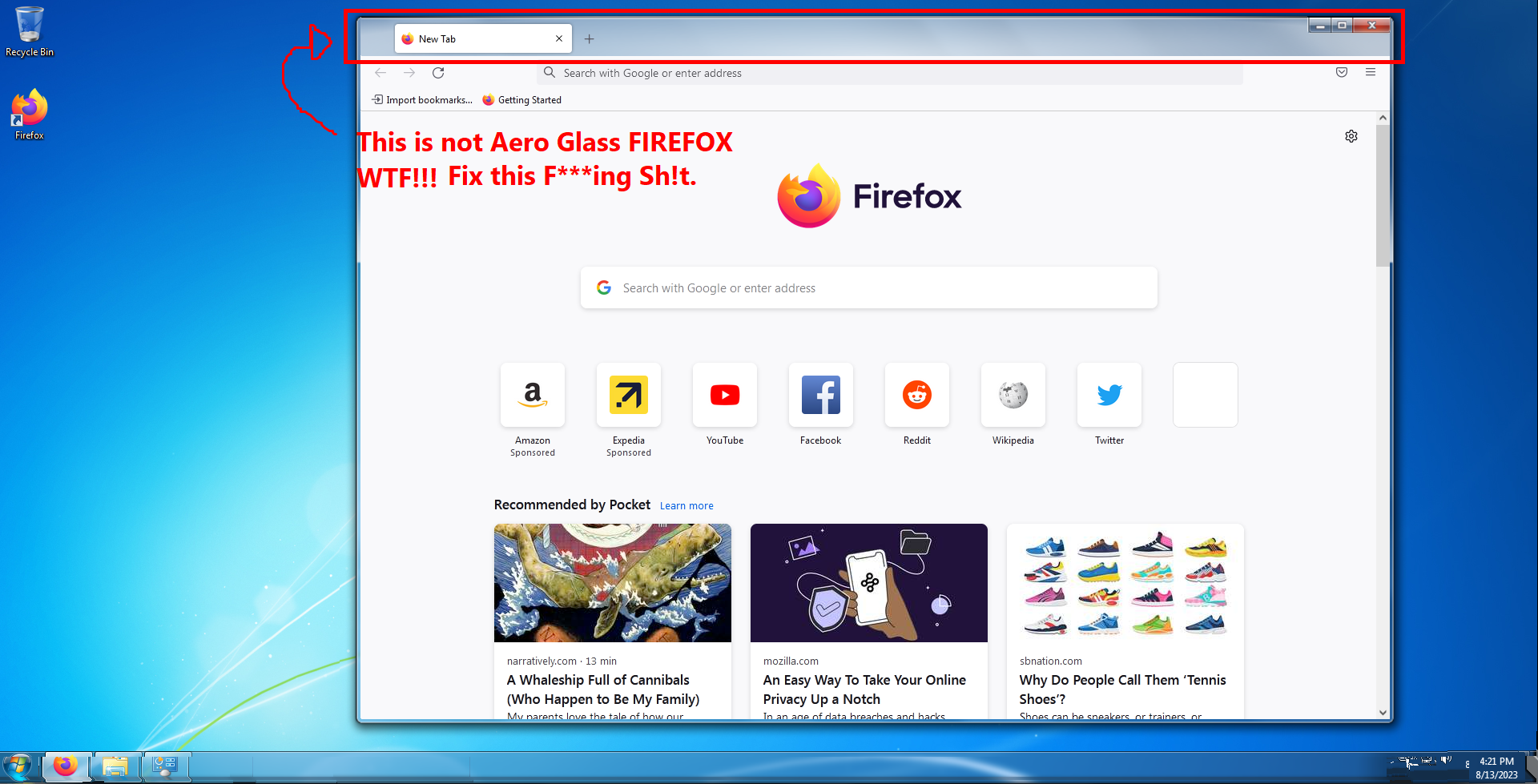 Windows 7 Aero Glass Theme is not properly render ... - Mozilla Connect
